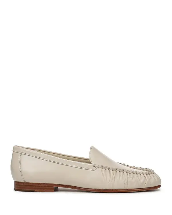 Veronica Beard Prilla Leather Loafers - Limestone