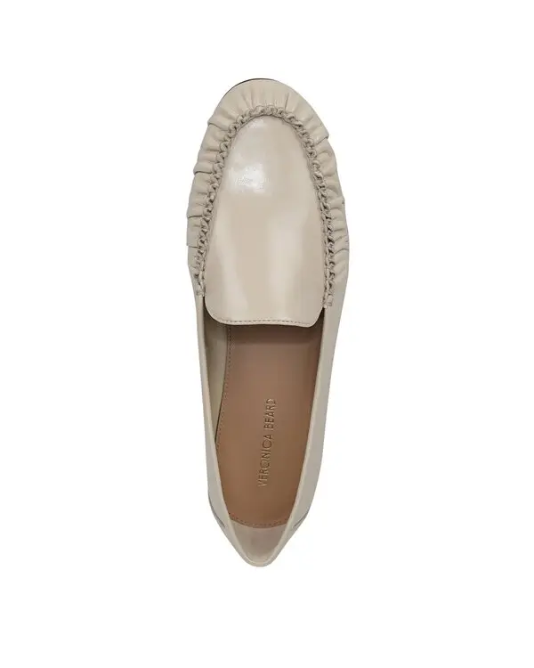 Veronica Beard Prilla Leather Loafers - Limestone