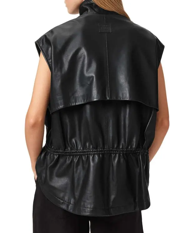 ALLSAINTS Flor Leather Vest - Black