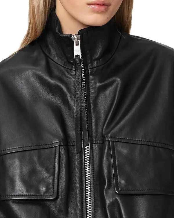 ALLSAINTS Flor Leather Vest - Black
