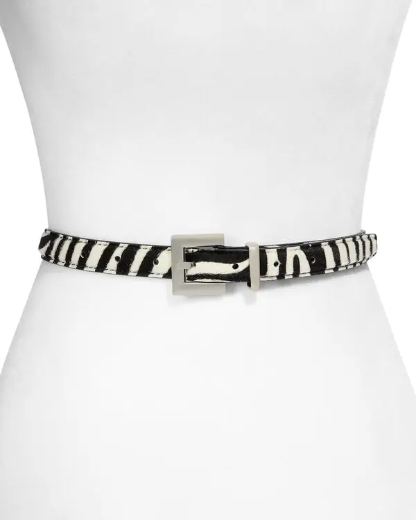 ANINE BING Nicola Print Calf Hair Belt - Zebra