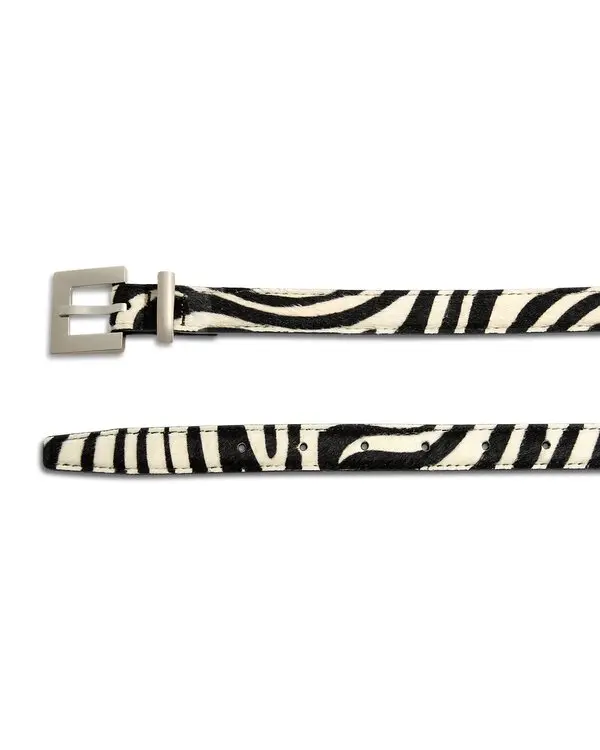 ANINE BING Nicola Print Calf Hair Belt - Zebra