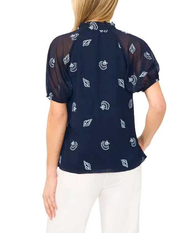 CECE DUPRAZ Embroidered Seashell Blouse