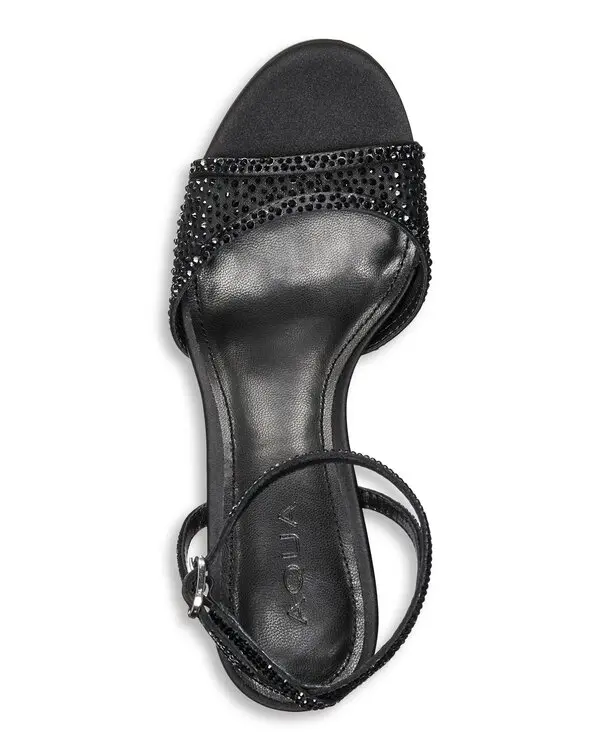 Aqua Naya Embellished Mesh High Heel Sandals - Black Multi