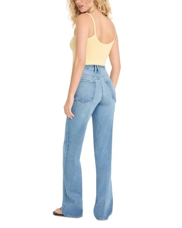 Good American Soft Tech Good True High Rise Straight Jeans - Indigo