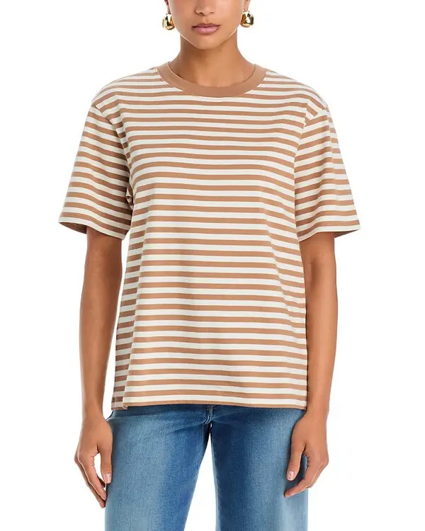 Good American The Oversized Tee Striped Cotton T-shirt - Clean Stripe Hearth