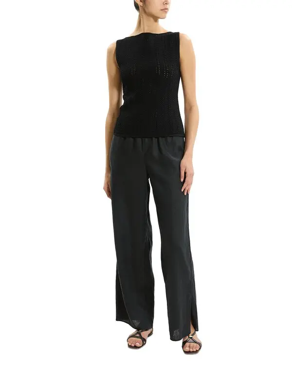 Theory Textured Boat Neck Top