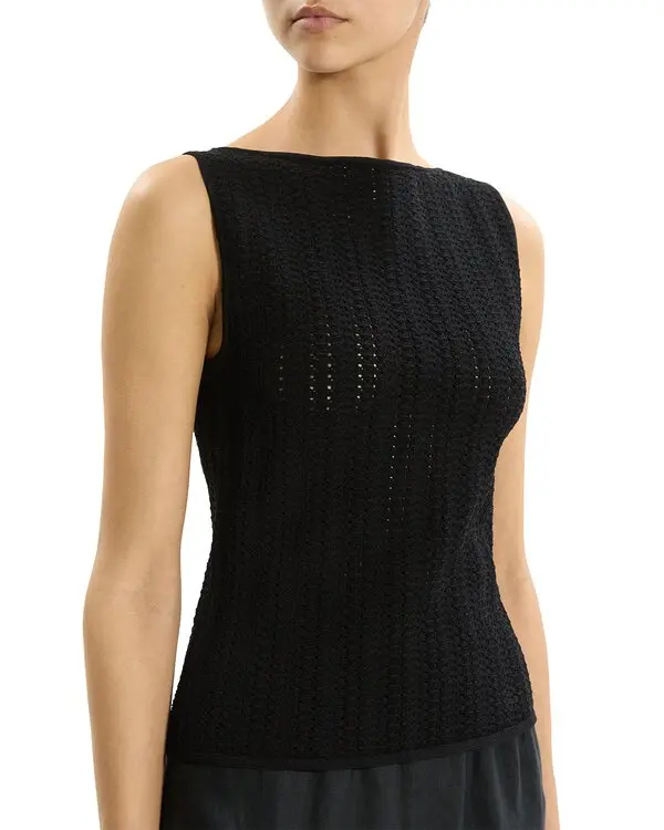 Theory Textured Boat Neck Top