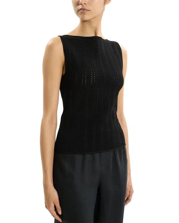 Theory Textured Boat Neck Top
