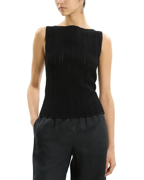 Theory Textured Boat Neck Top