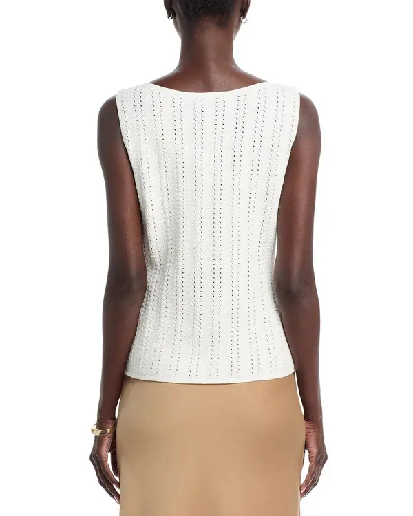 Theory Textured Boat Neck Top - White
