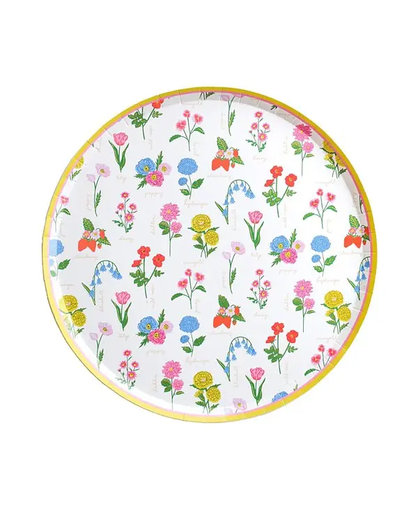 JOLLITY & CO In Bloom Paper Dinner Plates, Set Of 8 - Floral