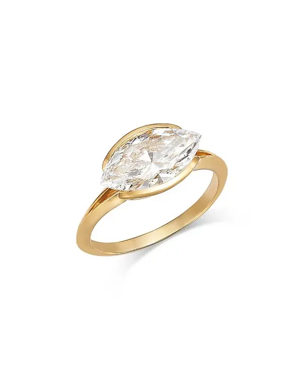 Bloomingdale'S 18k Yellow Marquise Cut Lab-grown Diamond Solitaire Ring - Gold