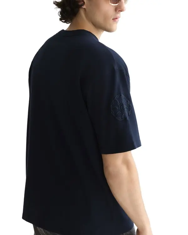 Scotch & Soda Delfts Blau Embroidered T-shirt