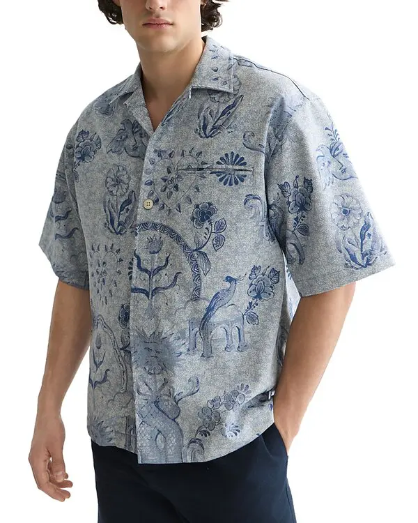 Scotch & Soda Delfts Blau Jacquard Graphic Shirt