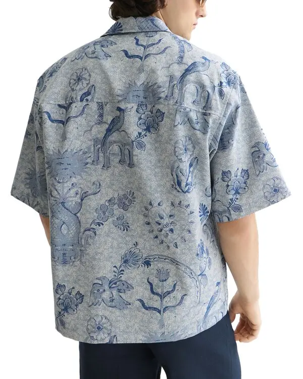 Scotch & Soda Delfts Blau Jacquard Graphic Shirt