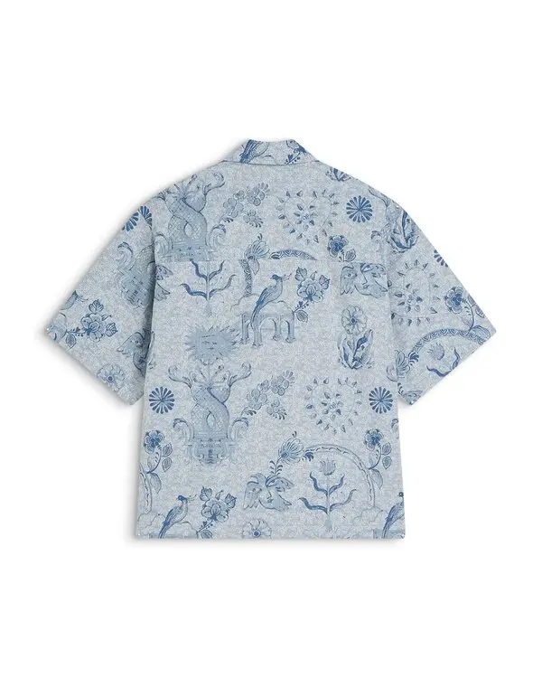Scotch & Soda Delfts Blau Jacquard Graphic Shirt