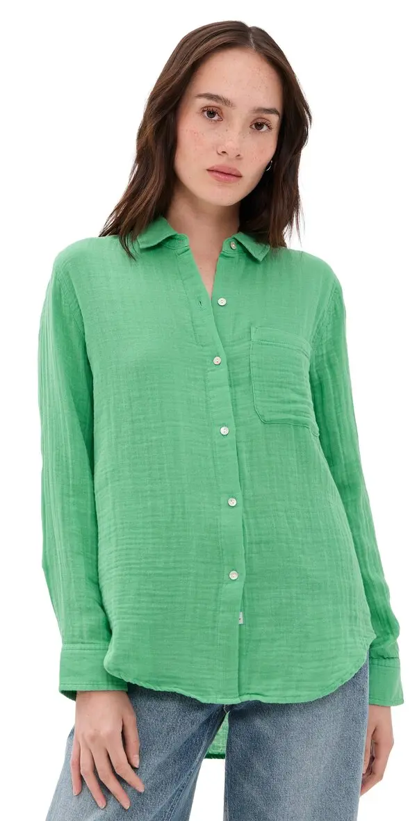 Rails Ellis Button-down Shirt In Gauze - Clover
