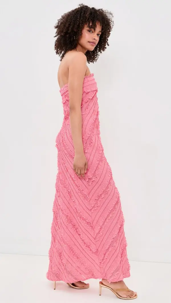 Endless Rose Strapless Ruffled Maxi Dress
