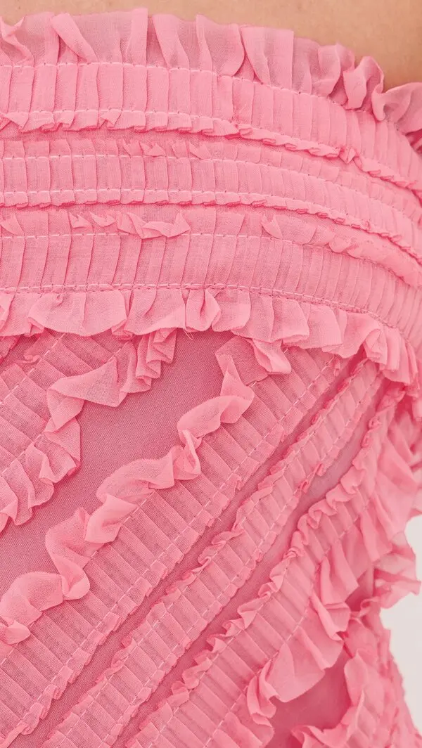 Endless Rose Strapless Ruffled Maxi Dress