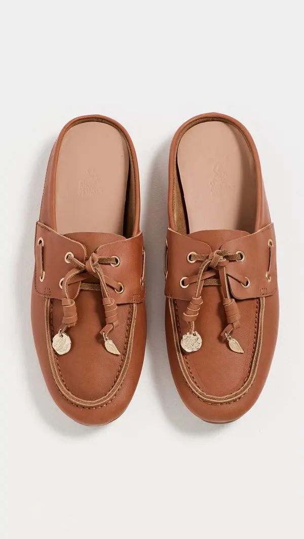 ANCIENT GREEK SANDALS Naveta Boat Shoe Mules - Natural