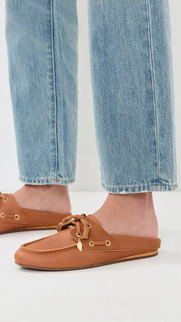 ANCIENT GREEK SANDALS Naveta Boat Shoe Mules - Natural