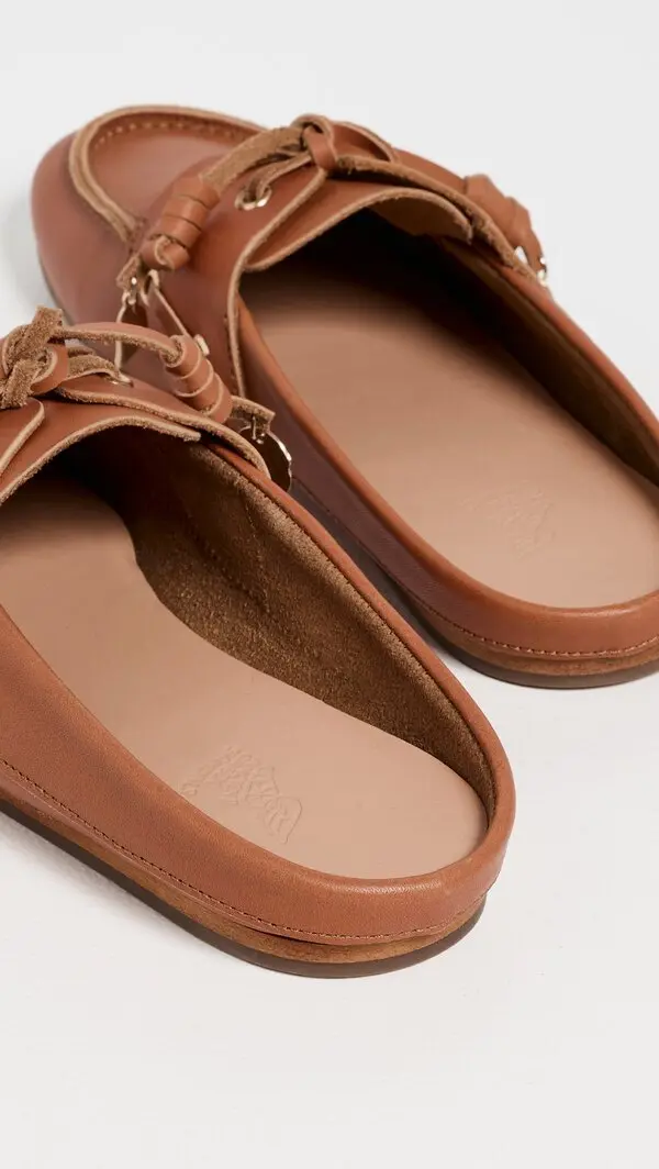 ANCIENT GREEK SANDALS Naveta Boat Shoe Mules - Natural