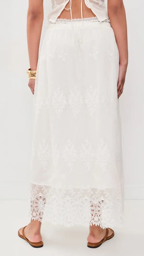 HOUSE OF SUNNY Blossom Embroidered Maxi Skirt