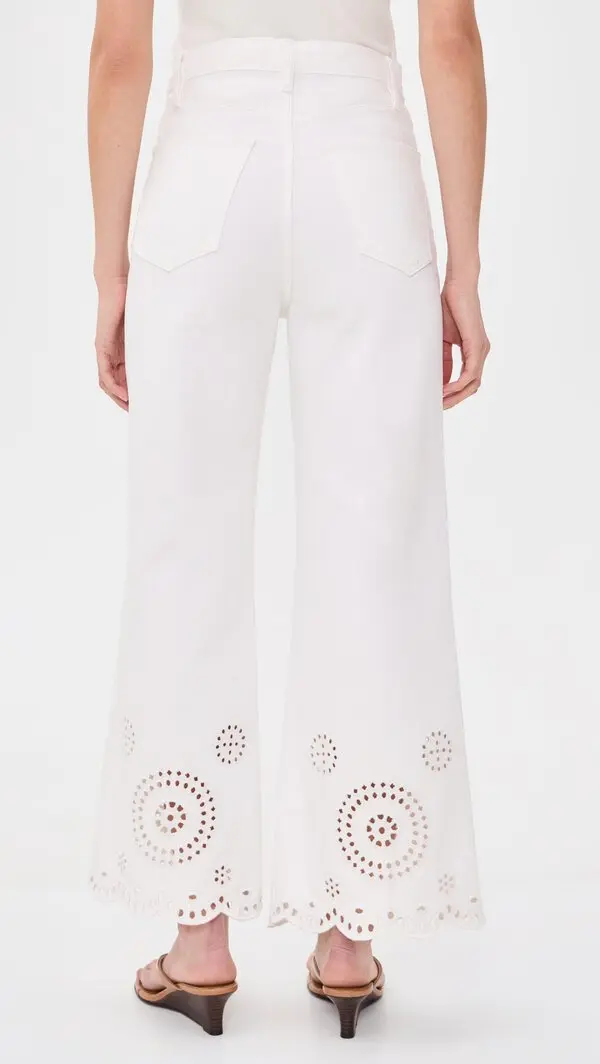 FRAME Eyelet Wide Flare Jeans