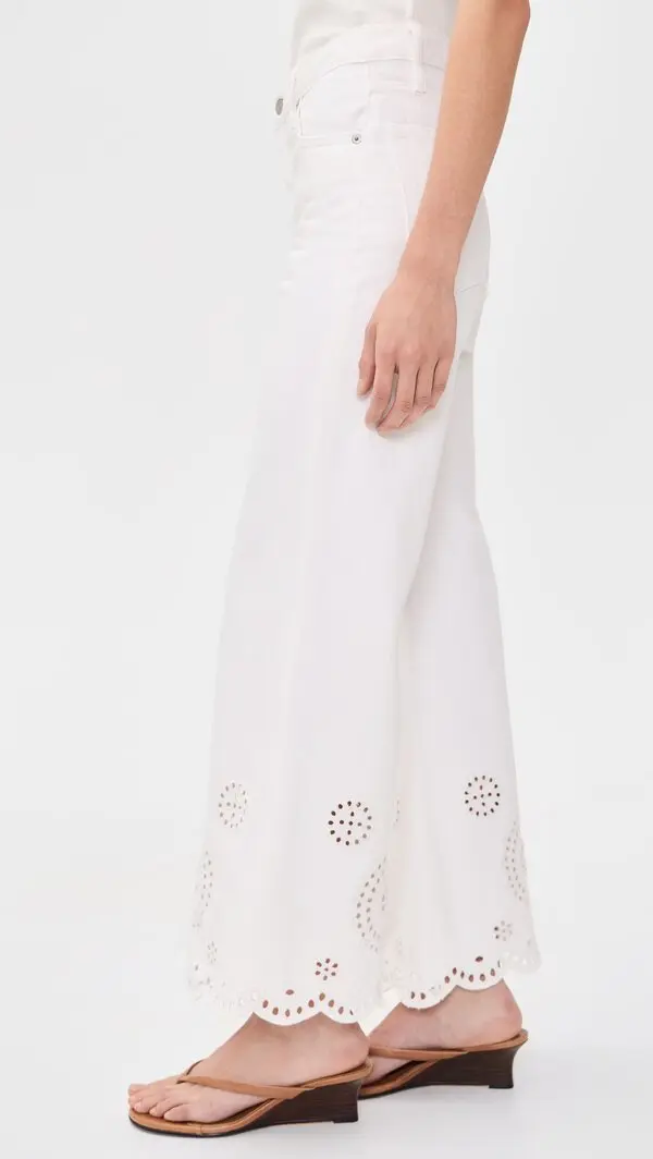 FRAME Eyelet Wide Flare Jeans