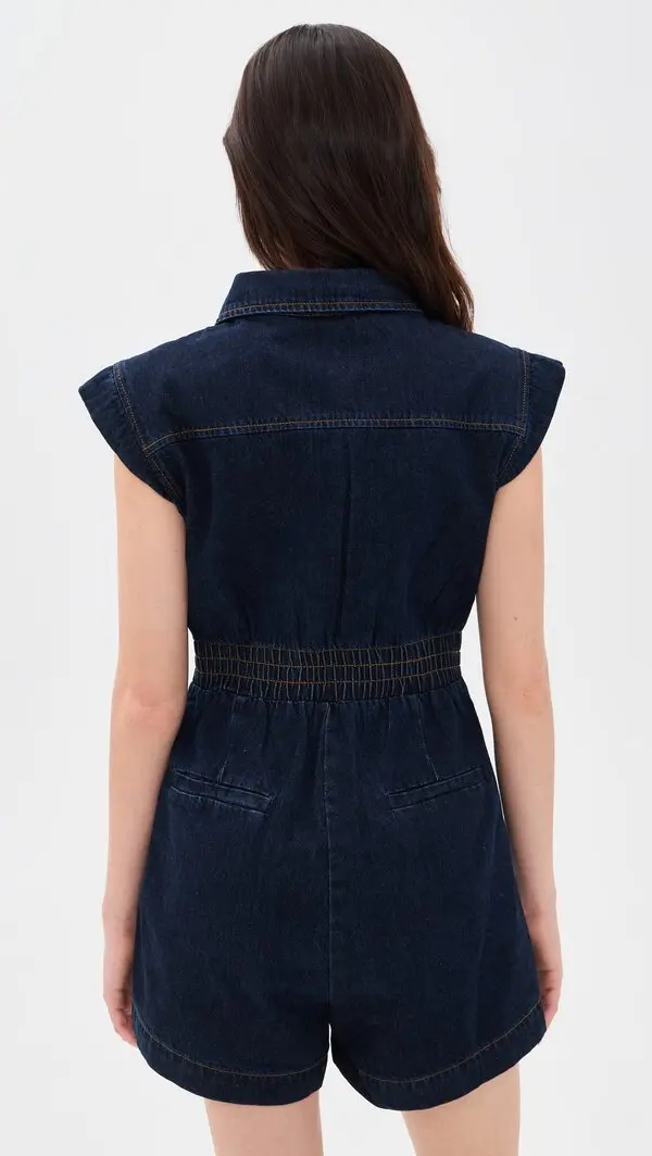 Line & Dot Flavia Denim Romper