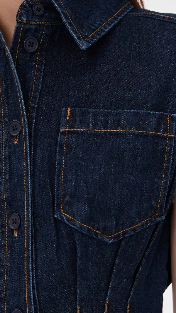 Line & Dot Flavia Denim Romper