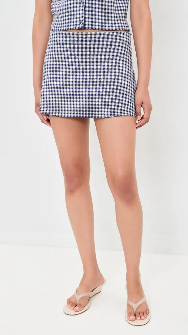 Good American The Keepsake Skort In Gingham Checks