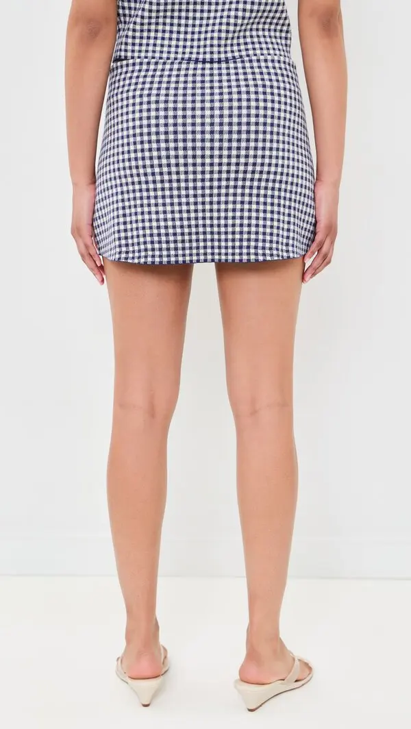 Good American The Keepsake Skort In Gingham Checks