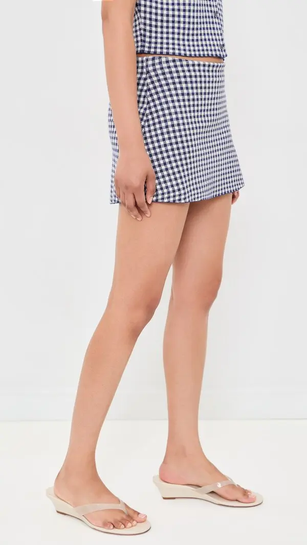 Good American The Keepsake Skort In Gingham Checks