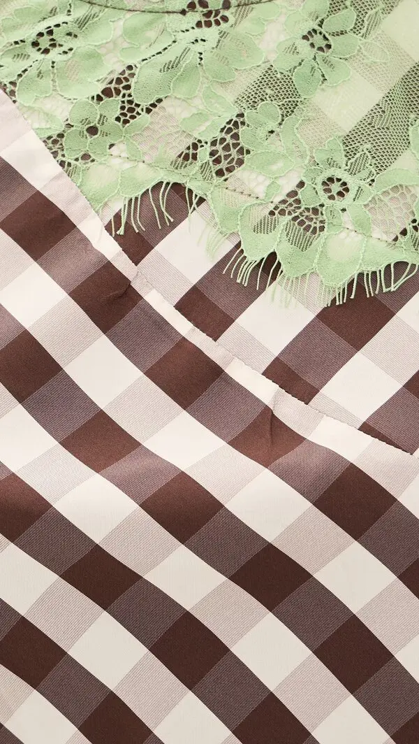 DAMSON MADDER Asymmetric Checked Midi Dress