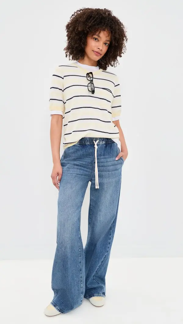 LA LIGNE Elastic Waist Jeans