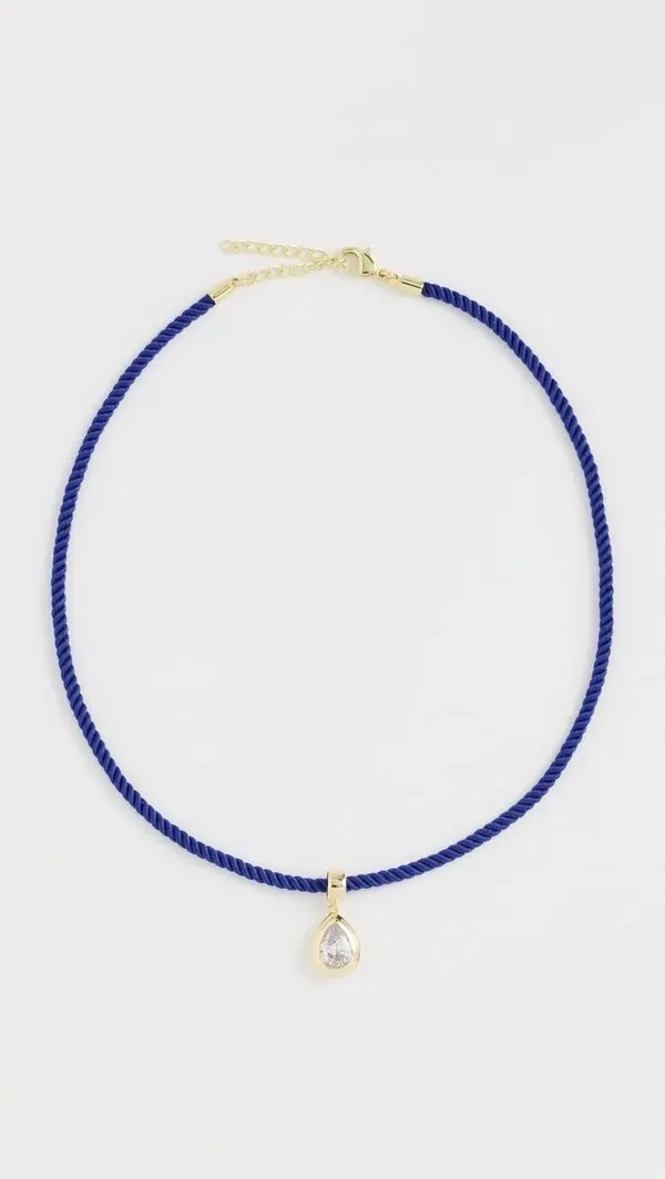 ADINA EDEN Pear Bezel Pendant & Twisted Necklace