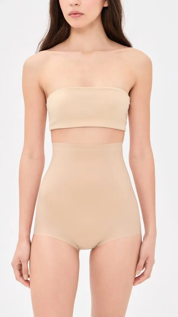 Commando Zone Smoothing High Waisted Briefs - Beige
