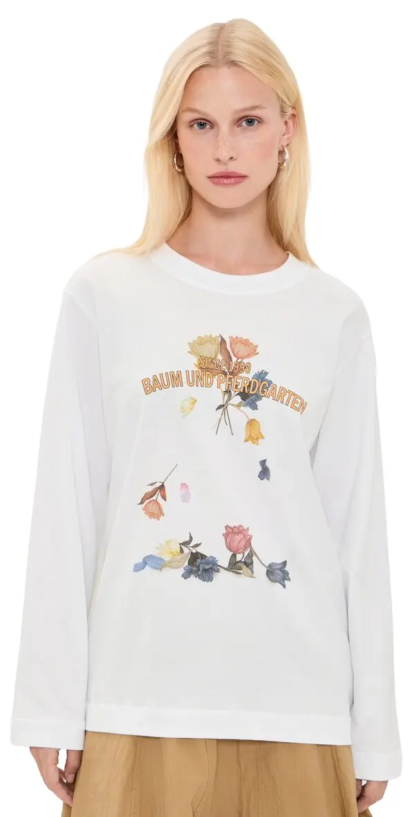 Baum Und Pferdgarten Jeevona T-shirt - Baum Falling Flowers