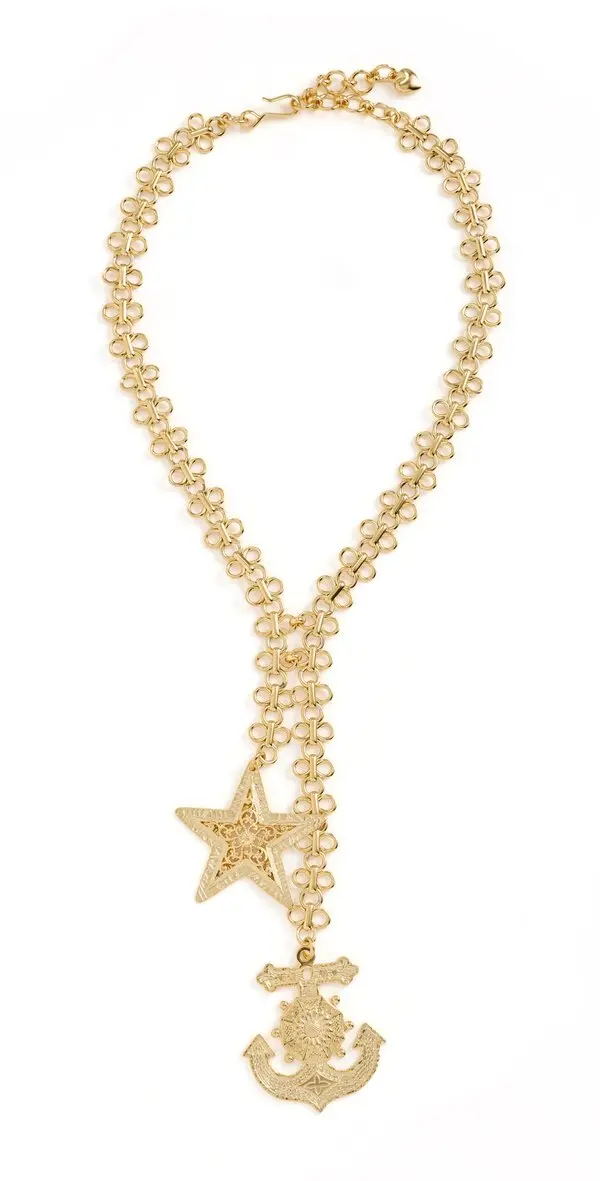 Brinker & Eliza Star And Anchor Necklace - Gold