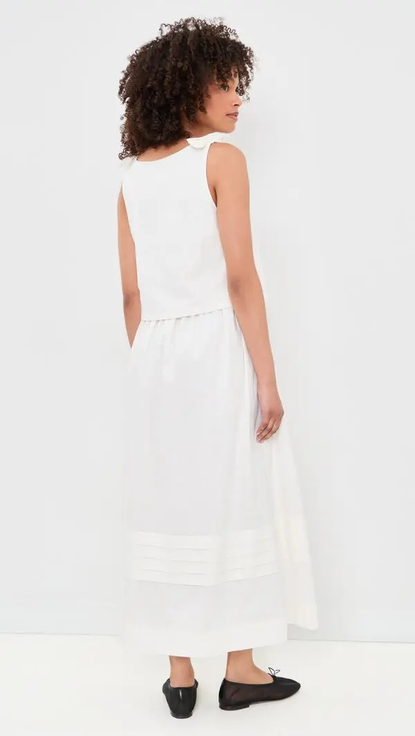 Line & Dot Tippi Midi Dress With Bow Accents And Pintuck Details