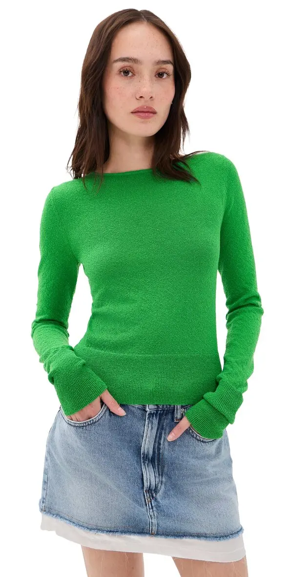 AKNVAS Lily Lace Up Top - Green