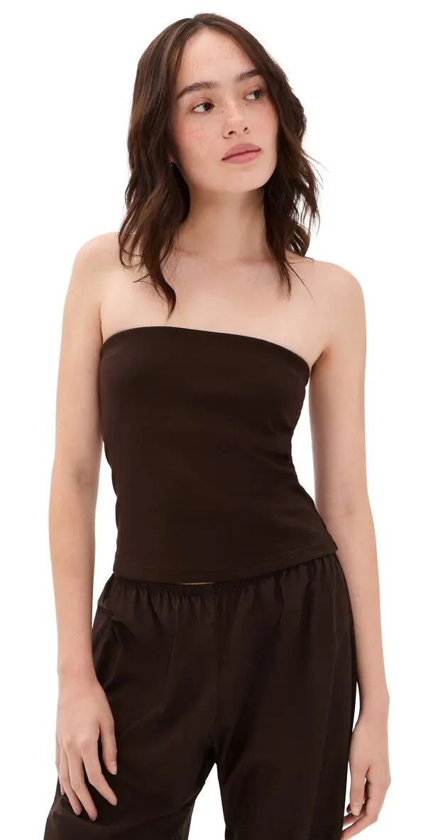 Donni. The Baby Rib Tube Top - Espresso