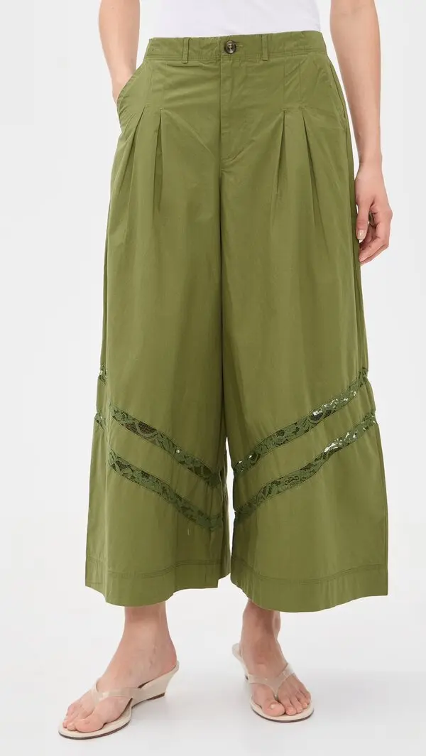 DAMSON MADDER Culottes With Floral Lace Trim