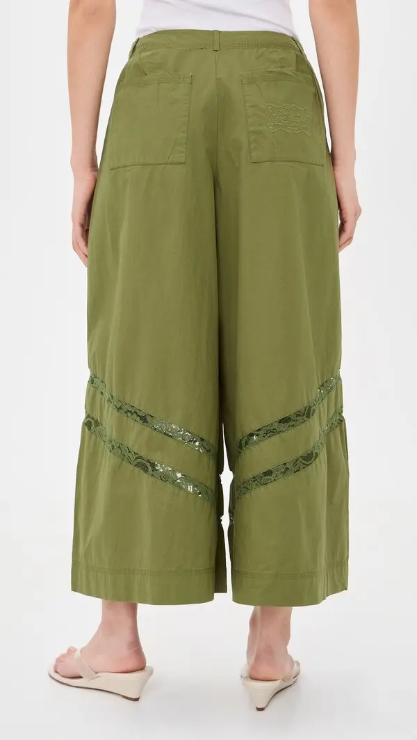 DAMSON MADDER Culottes With Floral Lace Trim