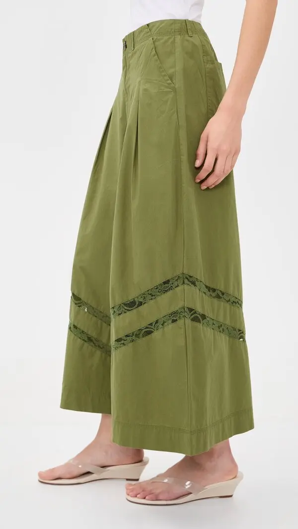 DAMSON MADDER Culottes With Floral Lace Trim