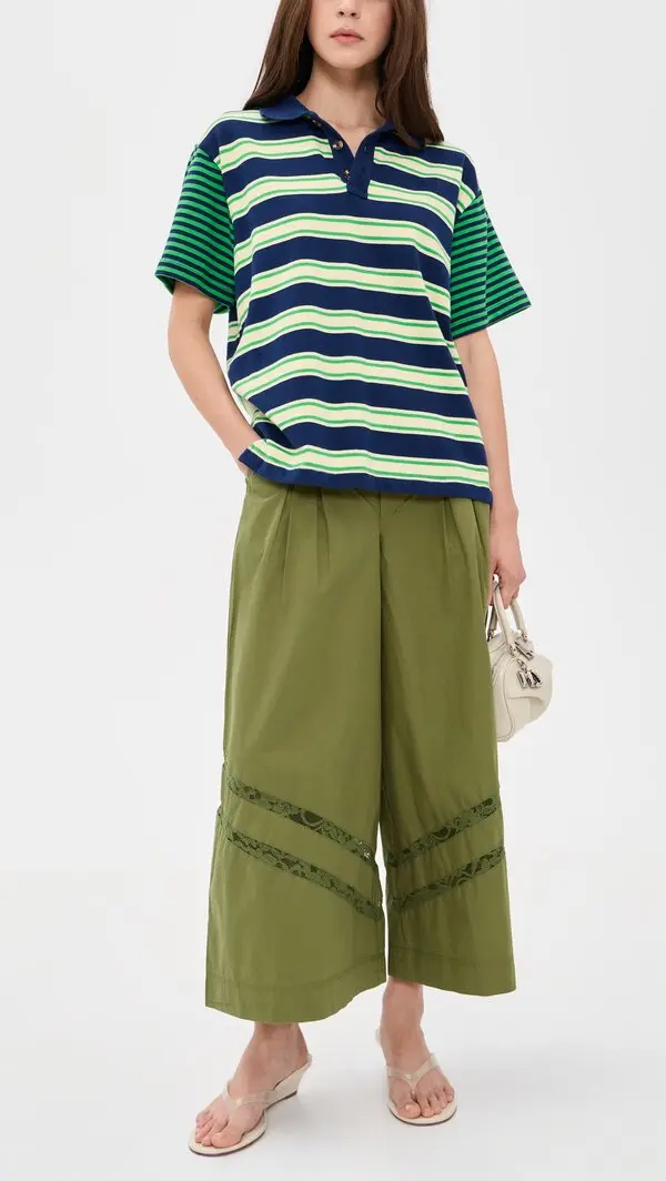 DAMSON MADDER Culottes With Floral Lace Trim