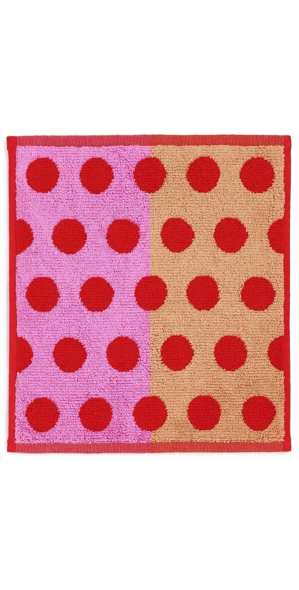DUSEN DUSEN Polka-dot Washcloth - Red Dot