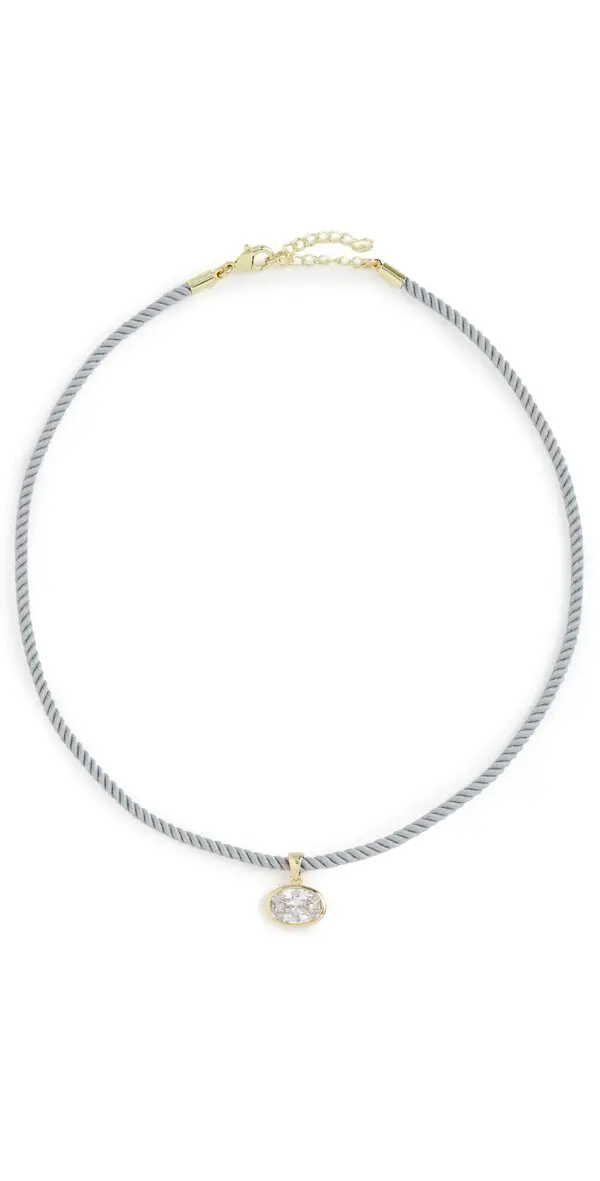 ADINA EDEN Bezel Charm & Colored Rope Necklace - Gold